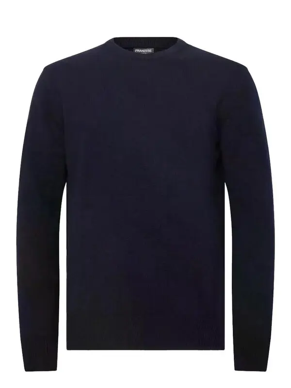 FRANZESE COLLECTION Ribbed Crew-neck Sweater - Blue