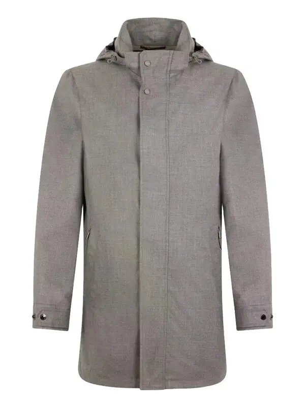 MOORER Button Hooded Jacket - Grey
