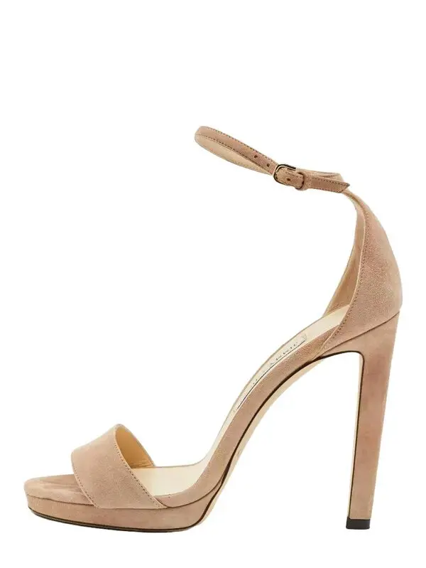 JIMMY CHOO Suede Platform Sandals - Neutrals