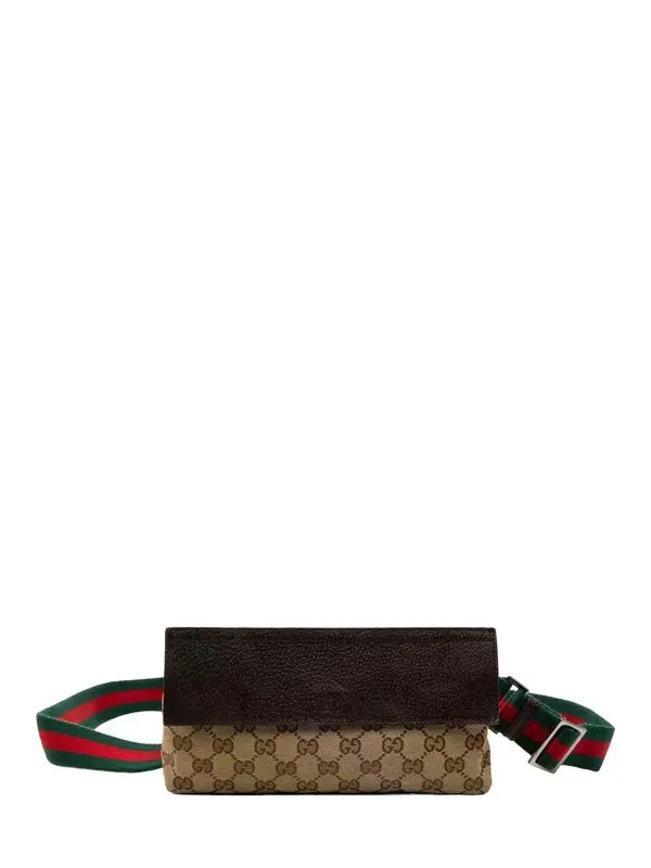 Gucci Gg Canvas Web Crossbody Bag - Brown