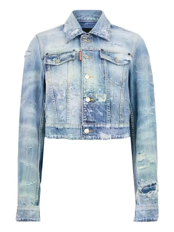 Dsquared2 Distressed-effect Denim Trucker Jacket - Blue