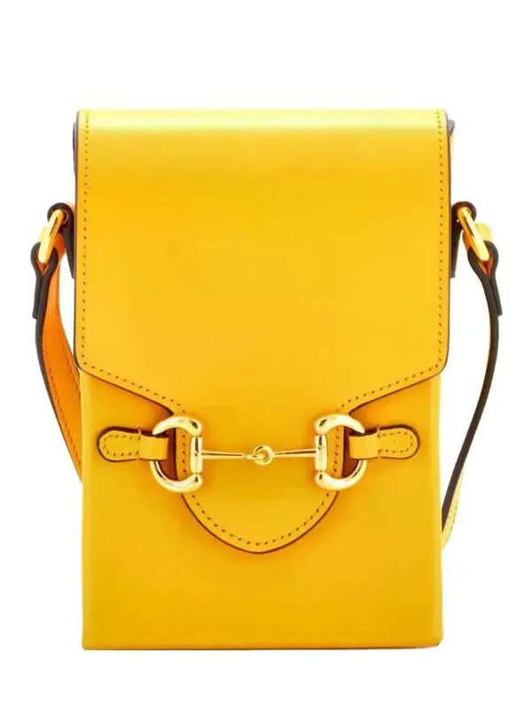 Gucci Horsebit 1955 Leather Mini Crossbody Bag - Yellow