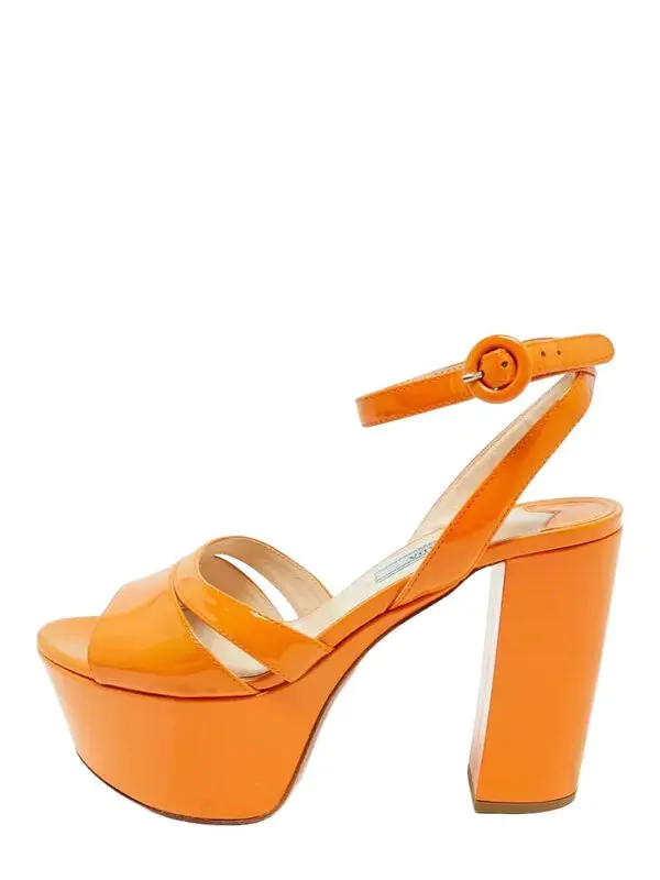 Prada Platform Ankle-strap Sandals - Orange