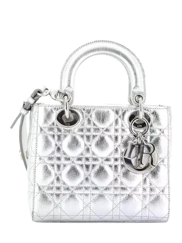 Dior My Lady Cannage Quilted Satchel - Silver
