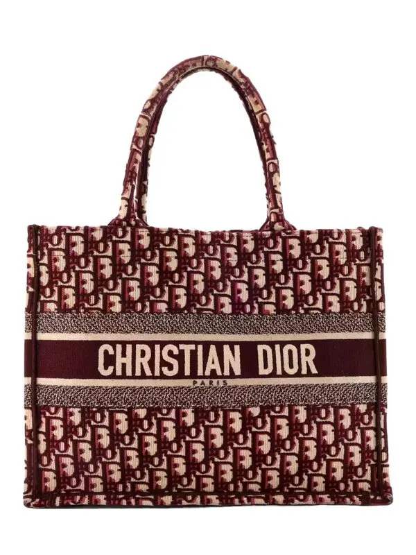 Dior Book Oblique Canvas Medium Tote - Red