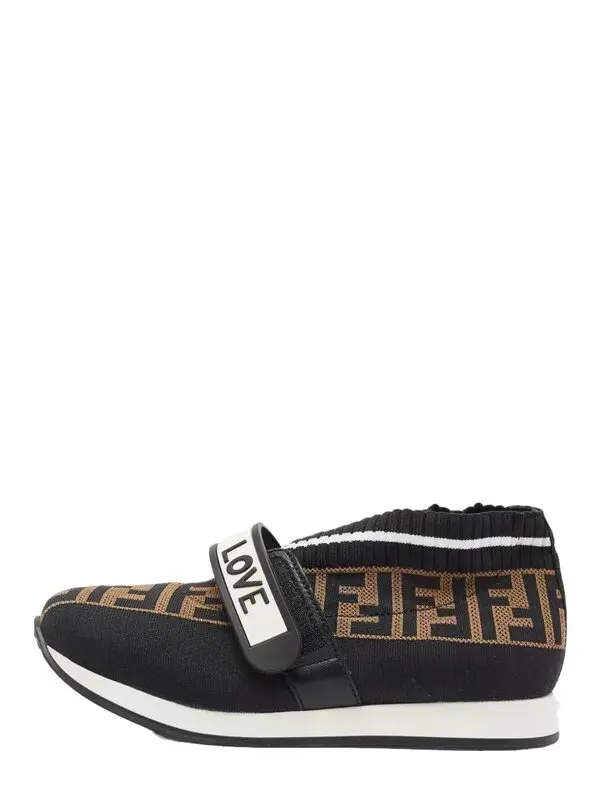 Fendi Zucca-print Knit Sneakers - Black