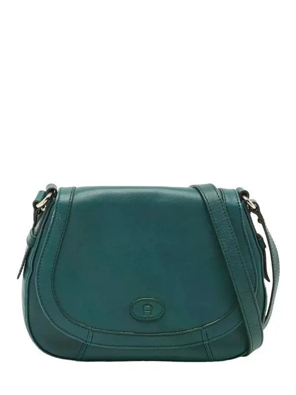 AIGNER Leather Logo Crossbody Bag - Green