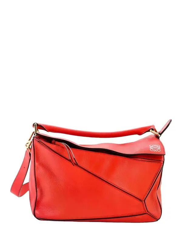 Loewe Puzzle Leather Medium Shoulder Bag - Red