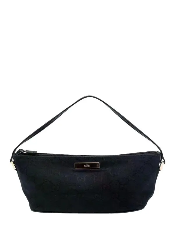 Gucci Gg Canvas Boat Shoulder Bag - Black