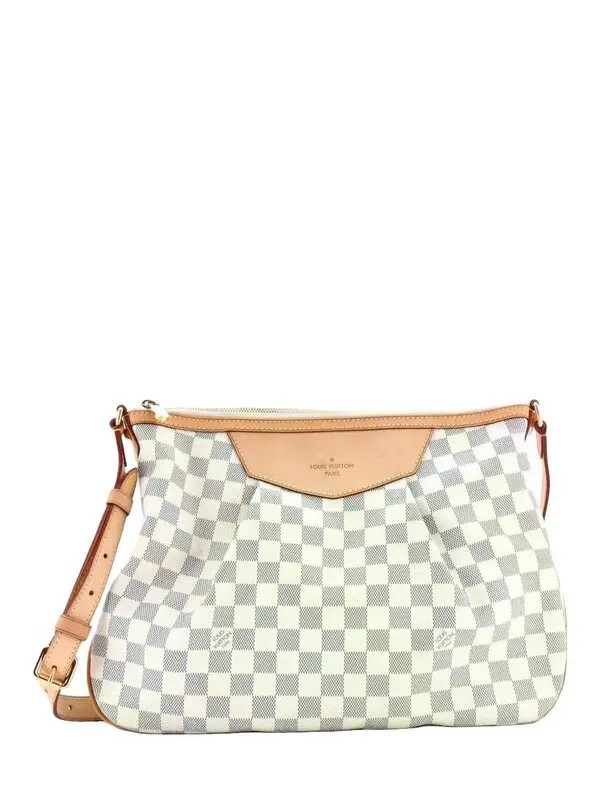 LOUIS VUITTON Siracusa Mm Damier Shoulder Bag - White