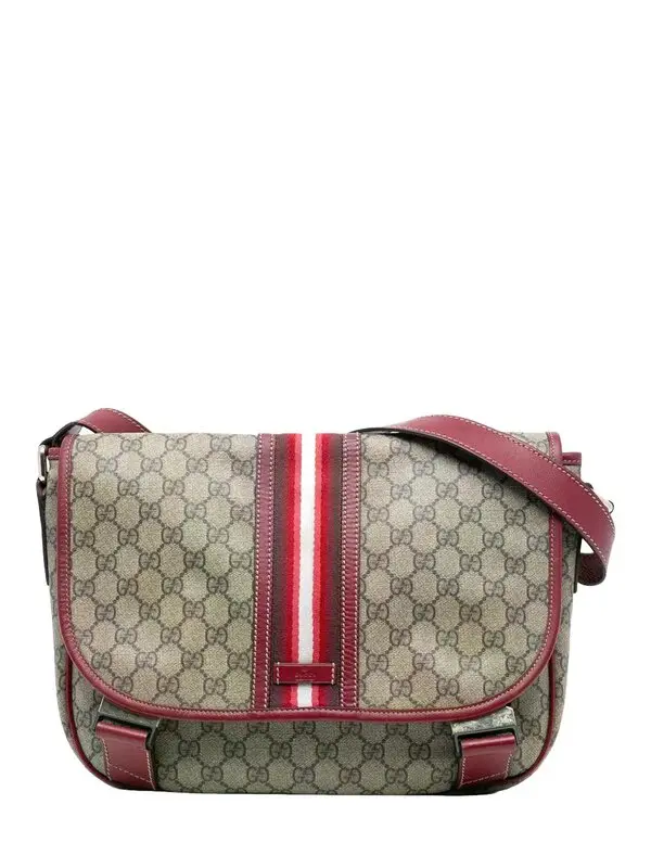Gucci Gg Supreme Web Crossbody Bag - Brown