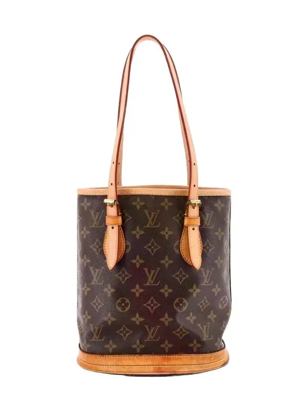 LOUIS VUITTON Petit Monogram Canvas Bucket Bag - Brown