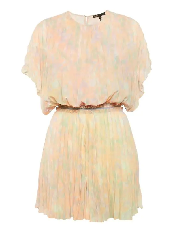 Maje Abstract-print Chiffon Playsuit - Pink