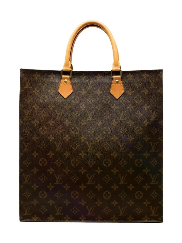 LOUIS VUITTON 2002 Monogram Sac Plat Tote Bag - Brown