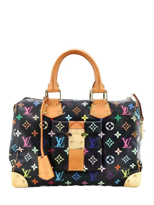 LOUIS VUITTON Speedy Handbag Monogram Multicolor 30 - Black