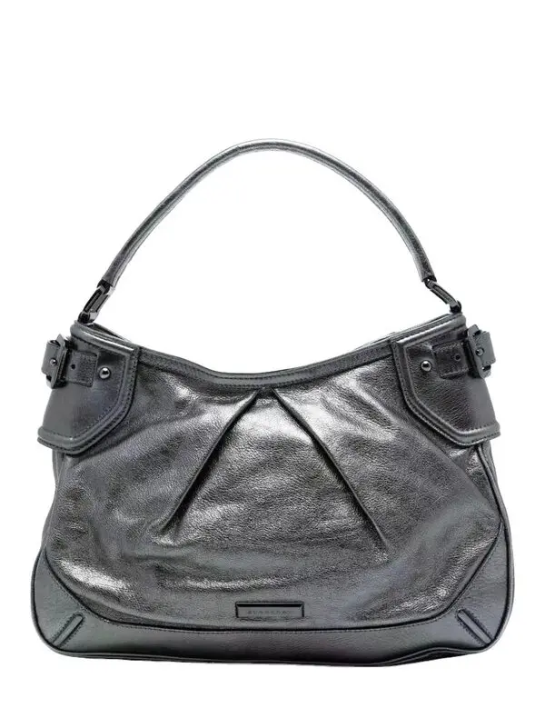 Burberry Metallic Leather Fairby Hobo Bag - Grey