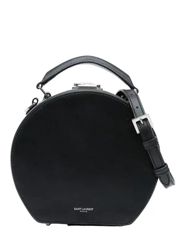 Saint Laurent 2018 Small Leather Mica Hatbox Satchel - Black