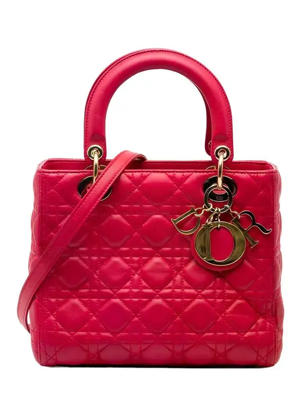 Dior 2014 Cannage Lady Satchel - Pink