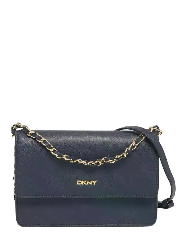 Dkny Bryant Park Leather Chain-detail Crossbody Bag - Blue