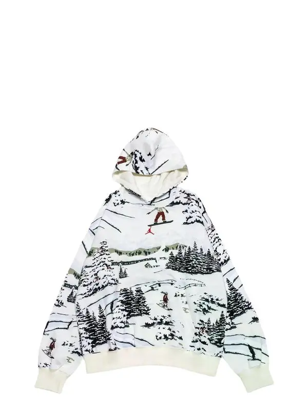 JORDAN Printed Pullover Hoodie - White