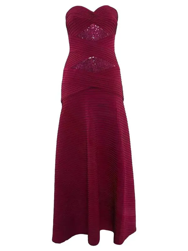 Tadashi Shoji Sequin Embellished Maxi Dress - Red