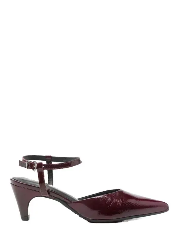 EVALUNA Pointed-toe Pumps With Ankle Strap - Red