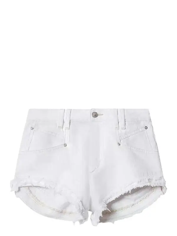 MARANT ETOILE Frayed Shorts - White