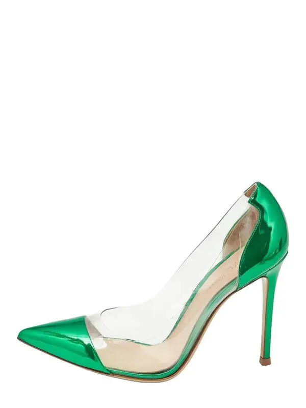 GIANVITO ROSSI Plexi Pointed-toe Pumps - Green
