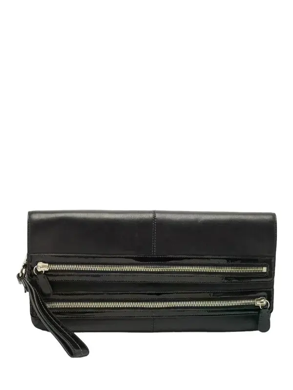 COACH® Leather Zip Clutch - Black