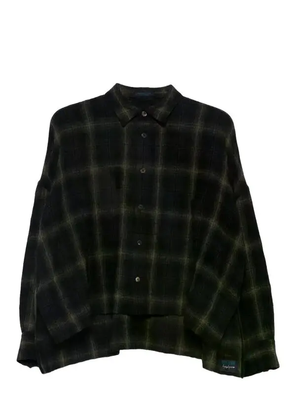 Yohji Yamamoto Checked Collared Shirt - Blue
