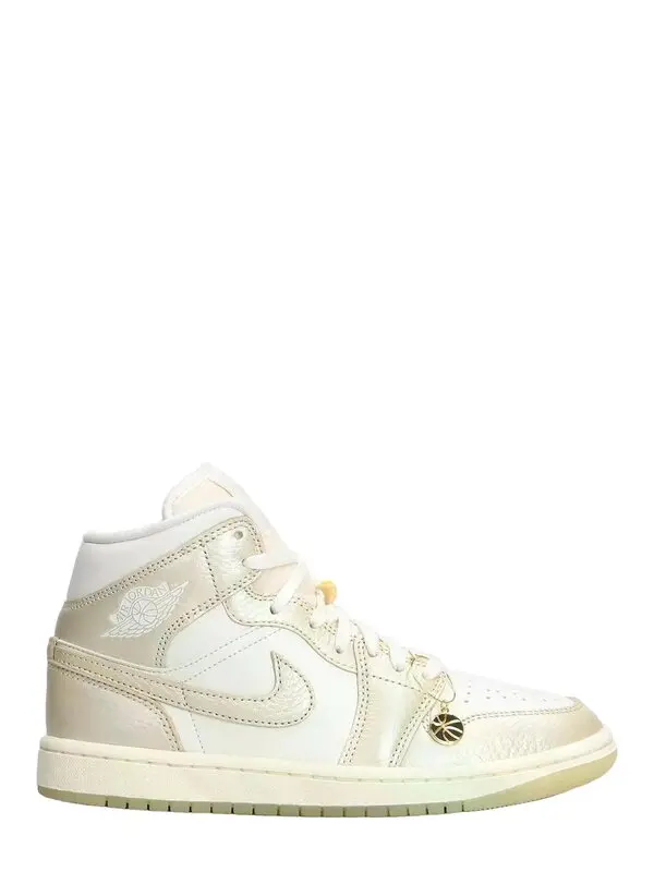 Nike Air Jordan 1 Mid Se Perforated-toe Sneakers - White