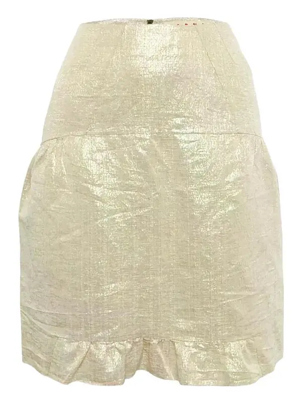 Marni Metallic-effect Mini Skirt - Gold