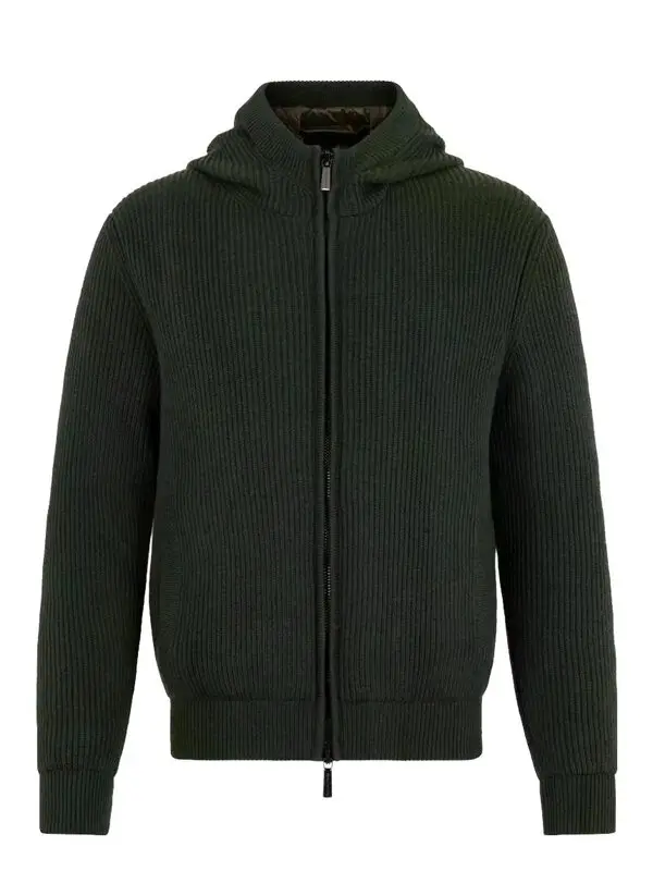 MOORER Zip Hooded Jacket - Green