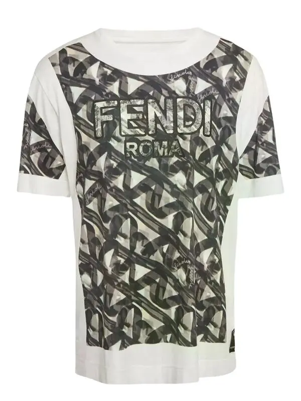 Fendi Printed Cotton T-shirt - White