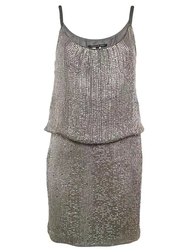 Nina Ricci Embellished Silk Mini Dress - Silver