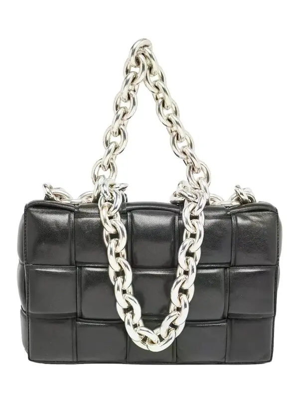 Bottega Veneta Cassette Leather Shoulder Bag - Black