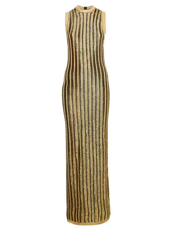 TOM FORD Vintage Crew Neck Maxi Dress - Neutrals