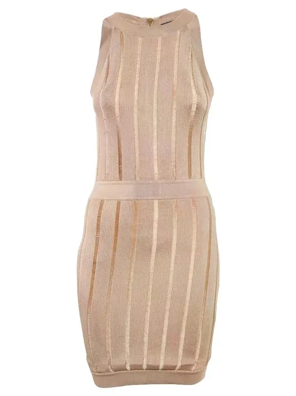 Balmain Knitted Sleeveless Dress - Neutrals