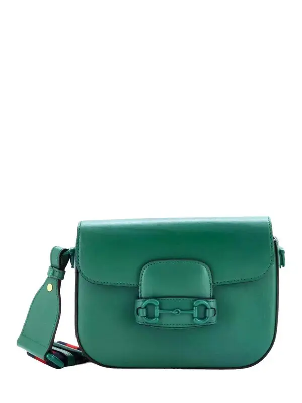 Gucci Horsebit 1955 Mini Leather Shoulder Bag - Green