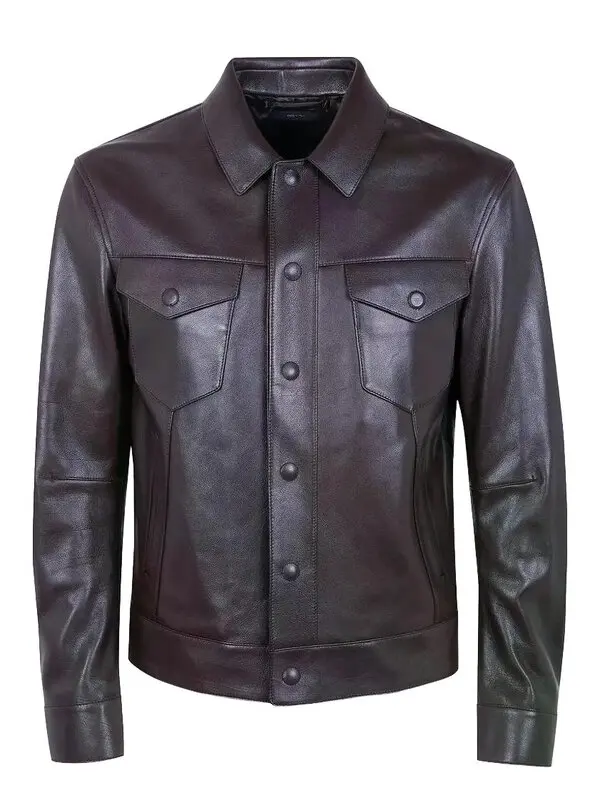 TOM FORD Leather Shirt Jacket - Brown