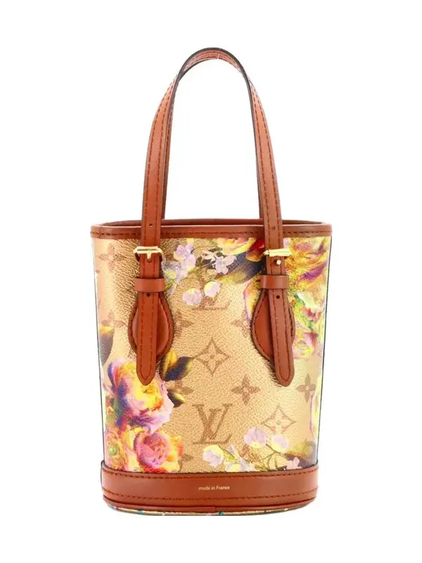 LOUIS VUITTON Limited Edition Garden Monogram Canvas Nano Bucket Bag - Brown