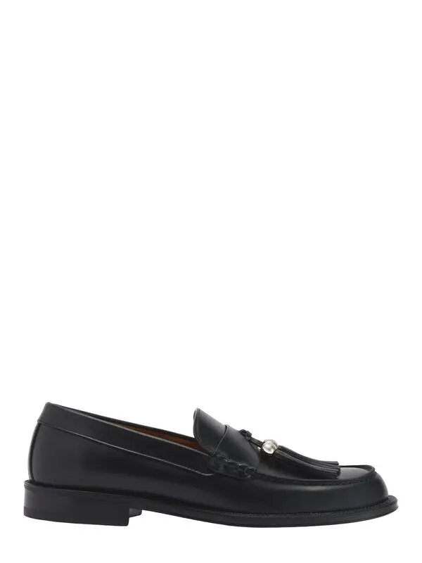 GIUSEPPE ZANOTTI Leather Loafers With Tassels - Black