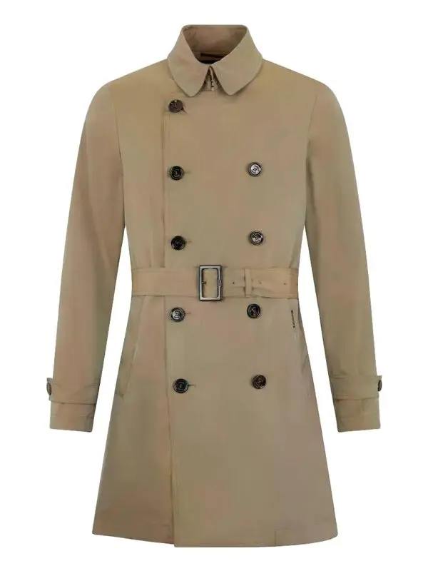 MOORER Double-breasted Belted Trench - Neutrals