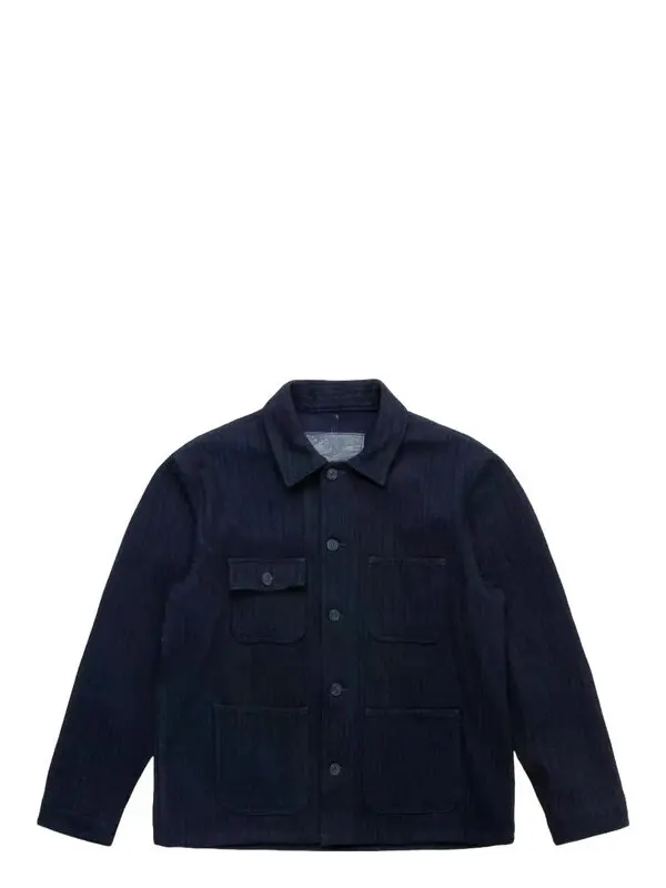 Naked & Famous Denim Chore Coat Patch-pocket Jacket - Blue