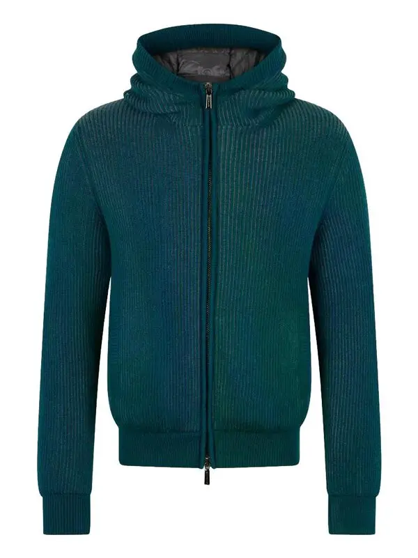 MOORER Zipped Hooded Jacket - Green