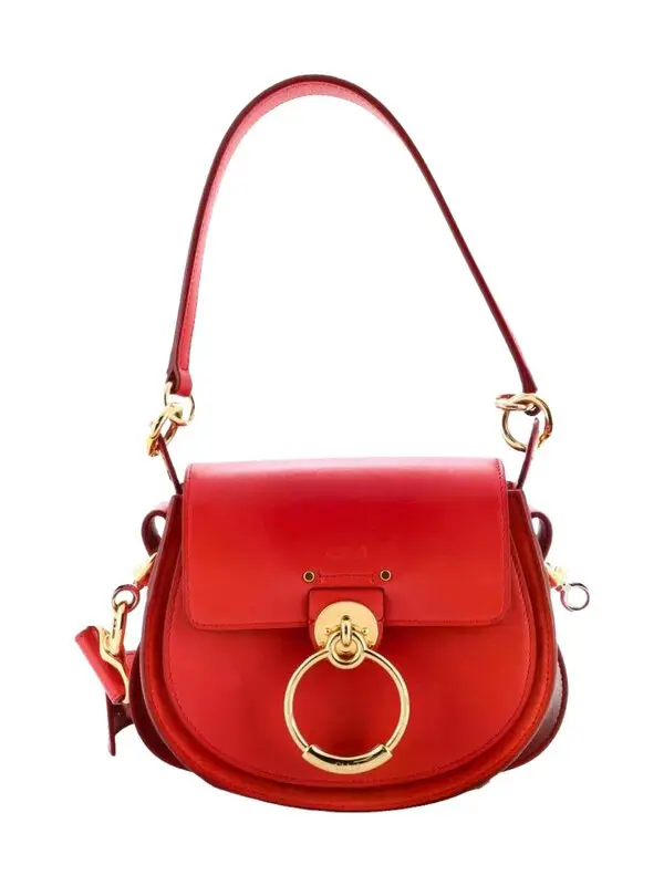 Chloé Tess Small Leather Shoulder Bag - Red