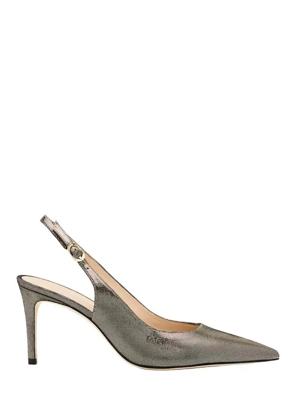 STUART WEITZMAN 75mm Power Leather Slingback Pumps - Platino