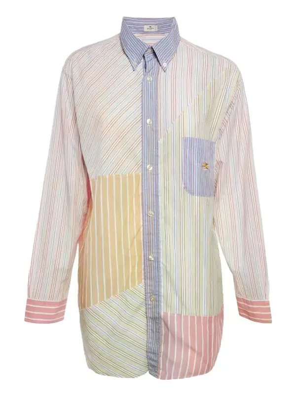 Etro Paneled Striped Shirt - White