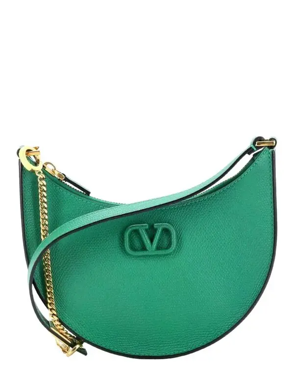 Valentino Garavani Vlogo Leather Mini Hobo Bag - Green