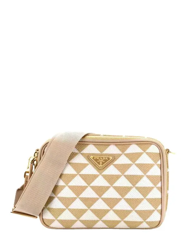 Prada Symbole Jacquard Crossbody Bag - Neutrals